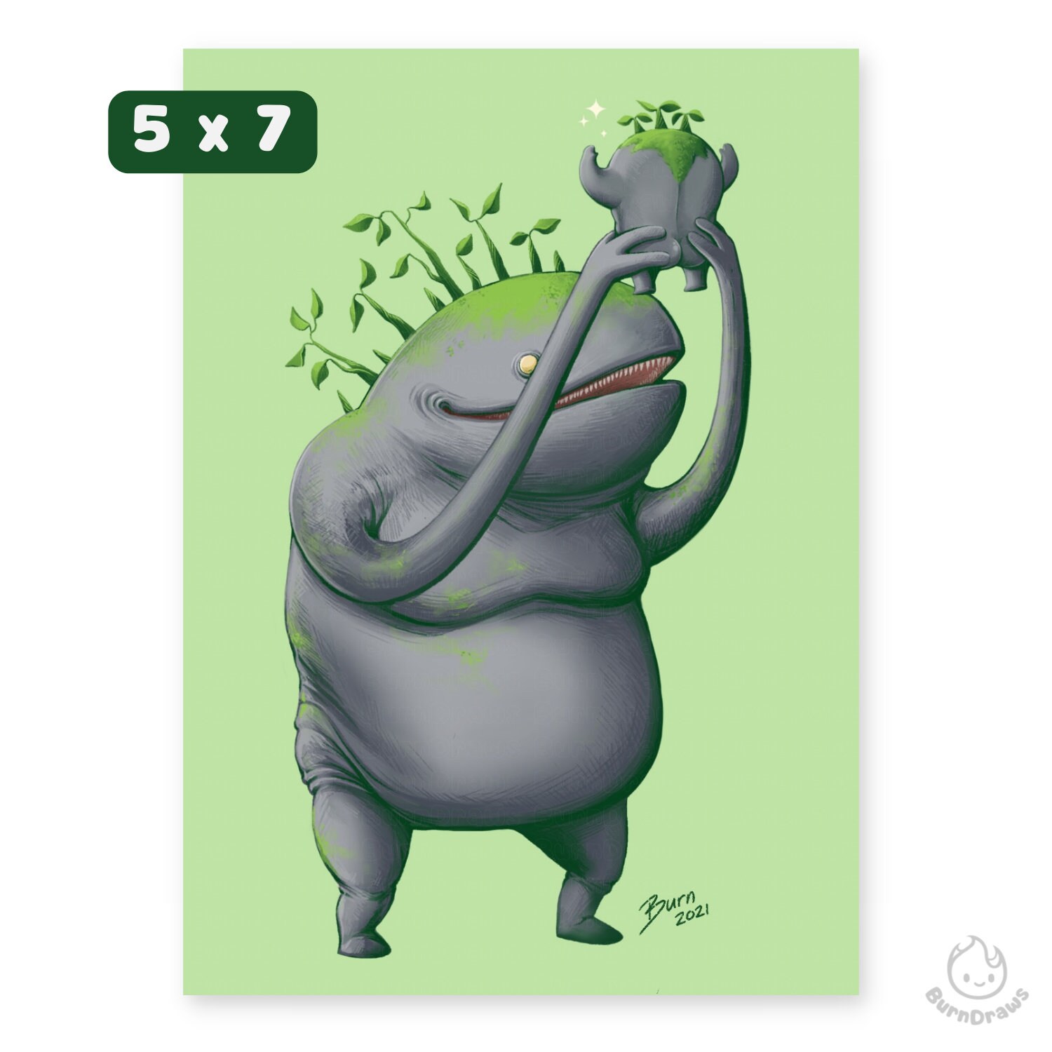 Goobbue Print | 5x7 | FFXIV | FF14 - Etsy