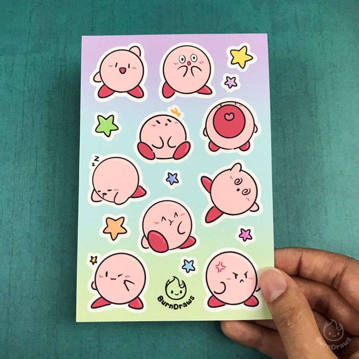Kirby Sticker Sheet 4 X 6 - Etsy