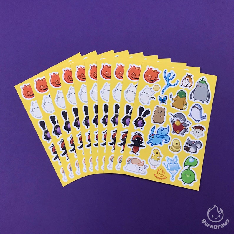 FFXIV Minions Sticker Sheet | 4 X 6 | FF14 | Final Fantasy Creatures - Etsy