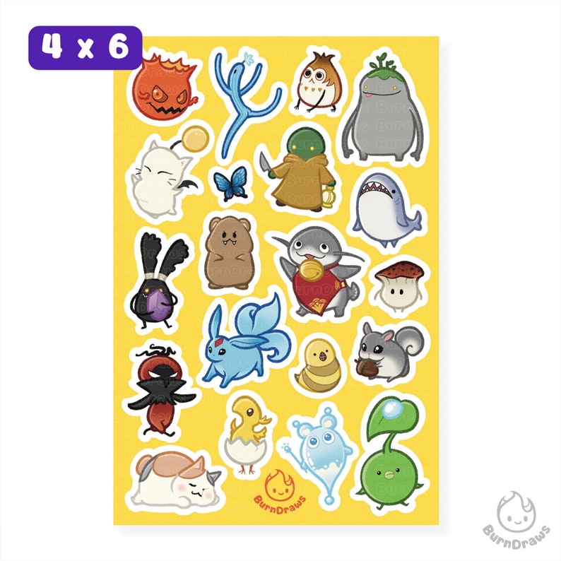 FFXIV Minions Sticker Sheet | 4 X 6 | FF14 | Final Fantasy Creatures - Etsy