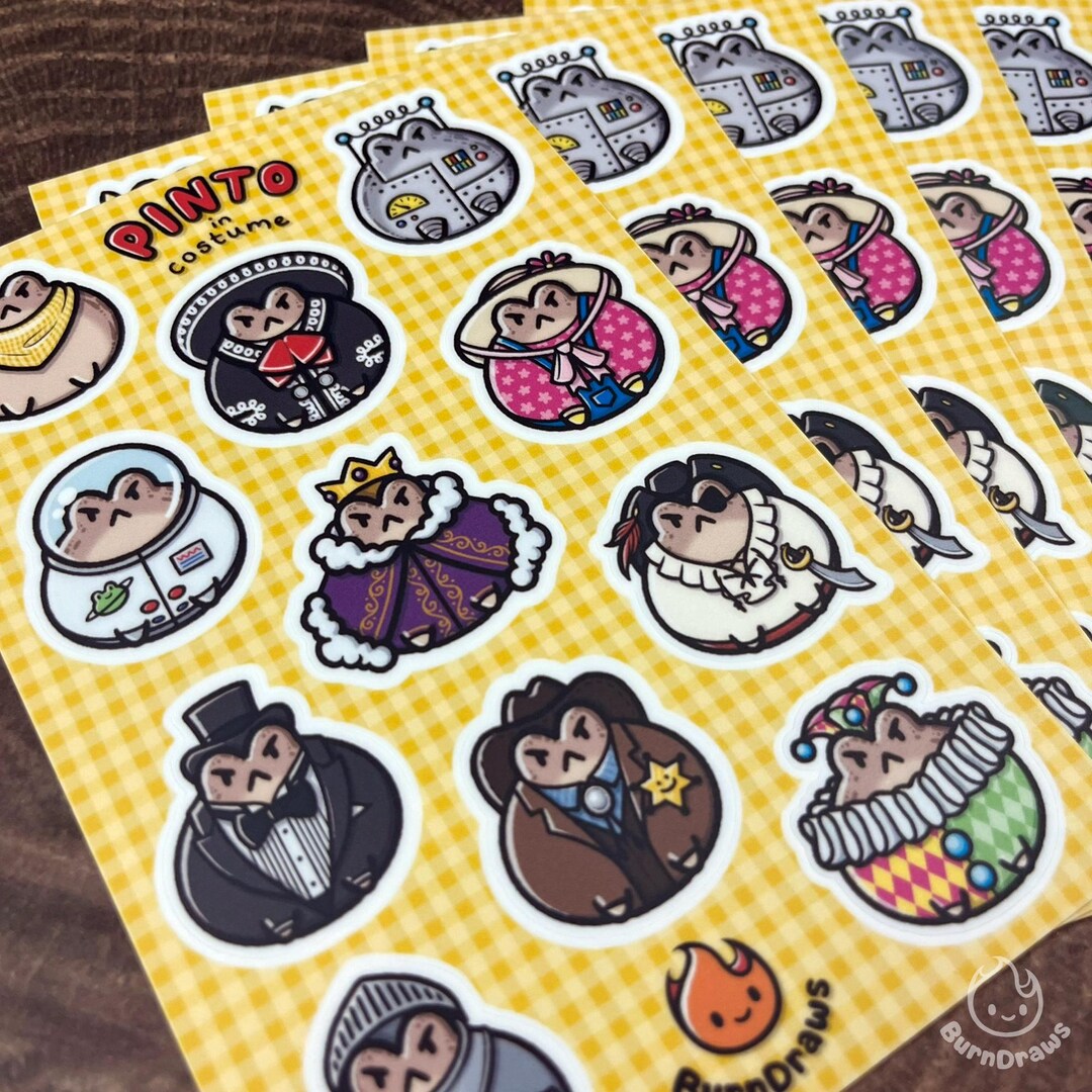 Pinto in Costume Sticker Sheet | 4x6 | Pinto the Desert Rain Frog - Etsy