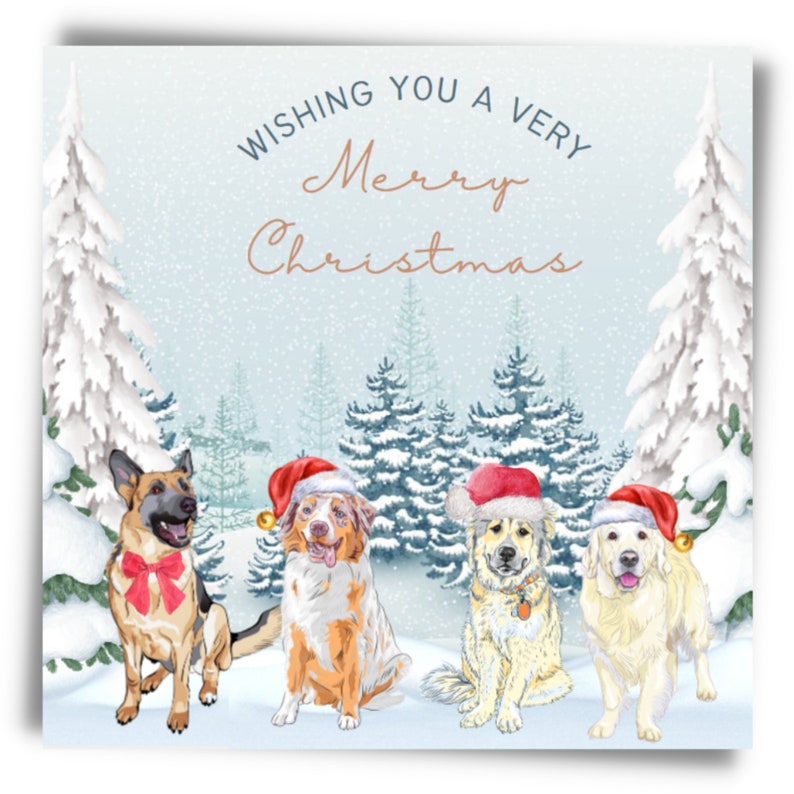 Dog Christmas Card Instant Download - Etsy