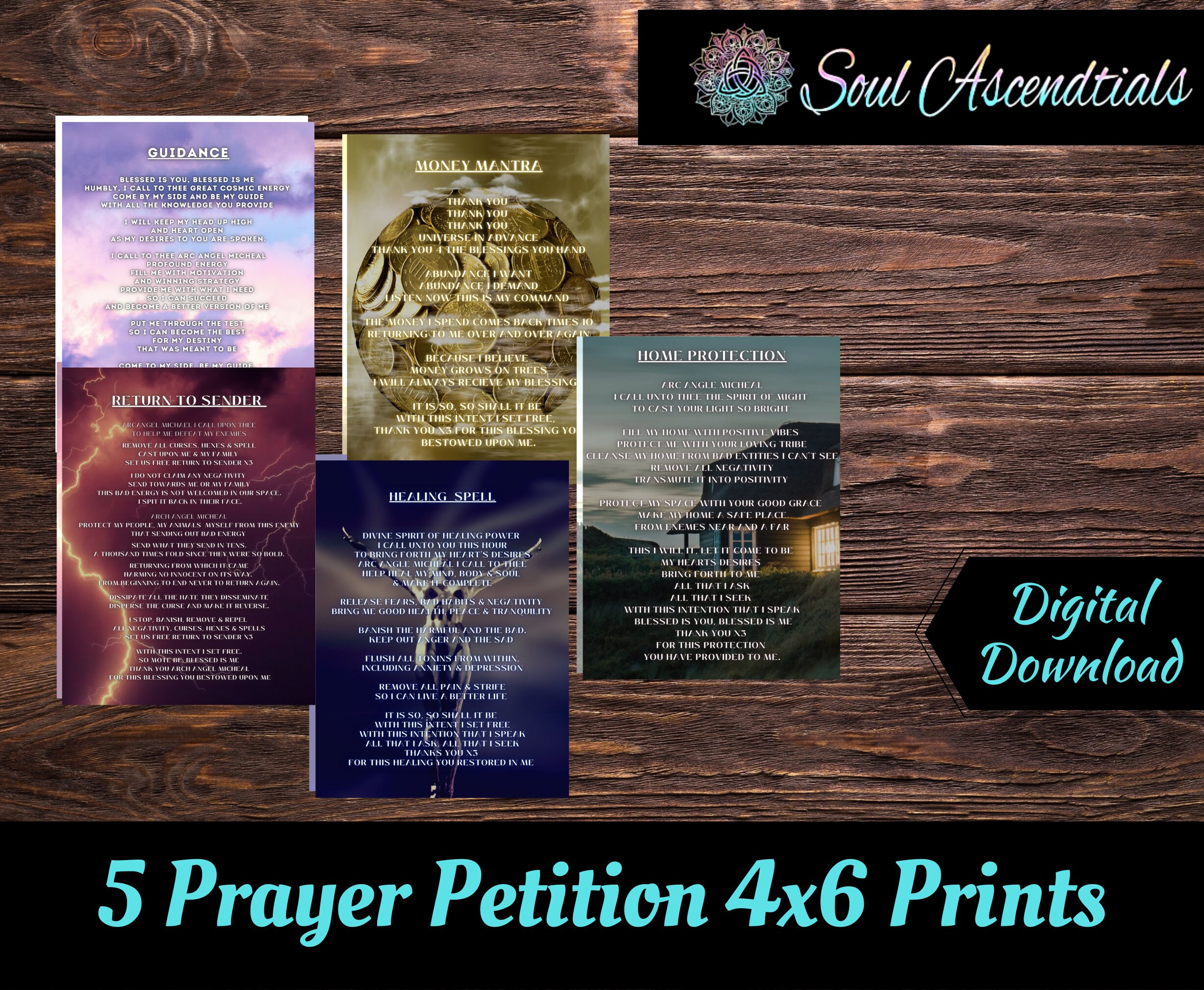 5 Printable Downloadable Powerful Prayer Affirmation Spell Mantra ...