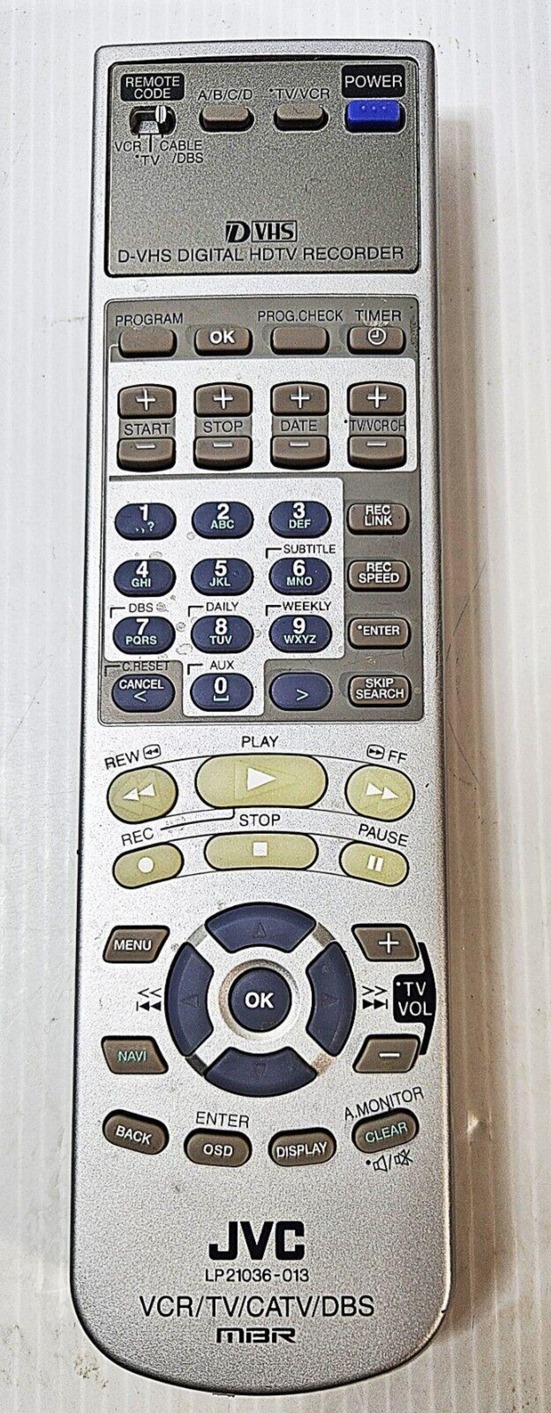LP21036-013 for Jvc D-vhs Vcr Recorder Remote HM-DH40000U Tested - Etsy