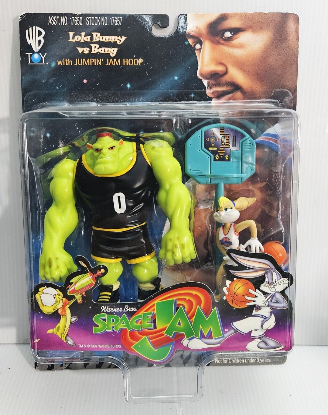 Lola Bunny Vs. Bang 1997 Space Jam Figure Toy Set , Jumpin' Jam Hoop ...