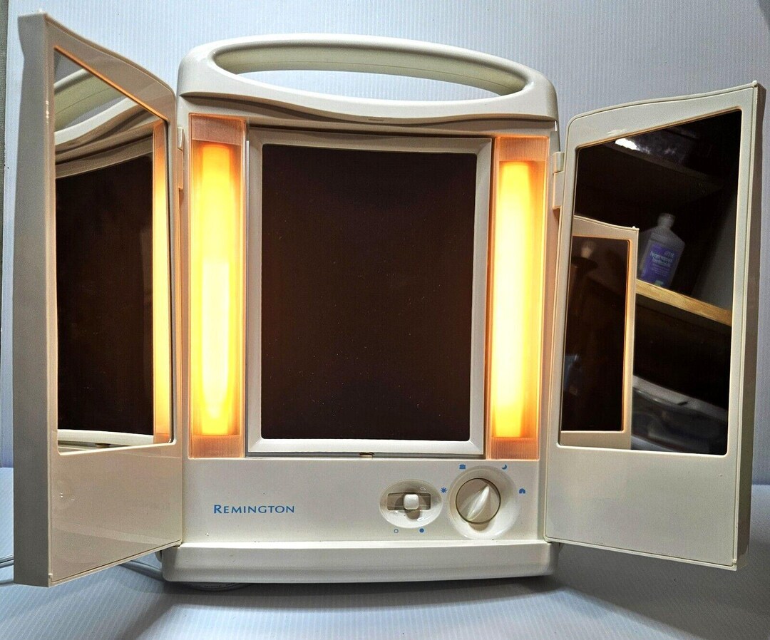 Remington Model LM-8 True to Light 3 Way Lighted Makeup Mirror Vintage ...
