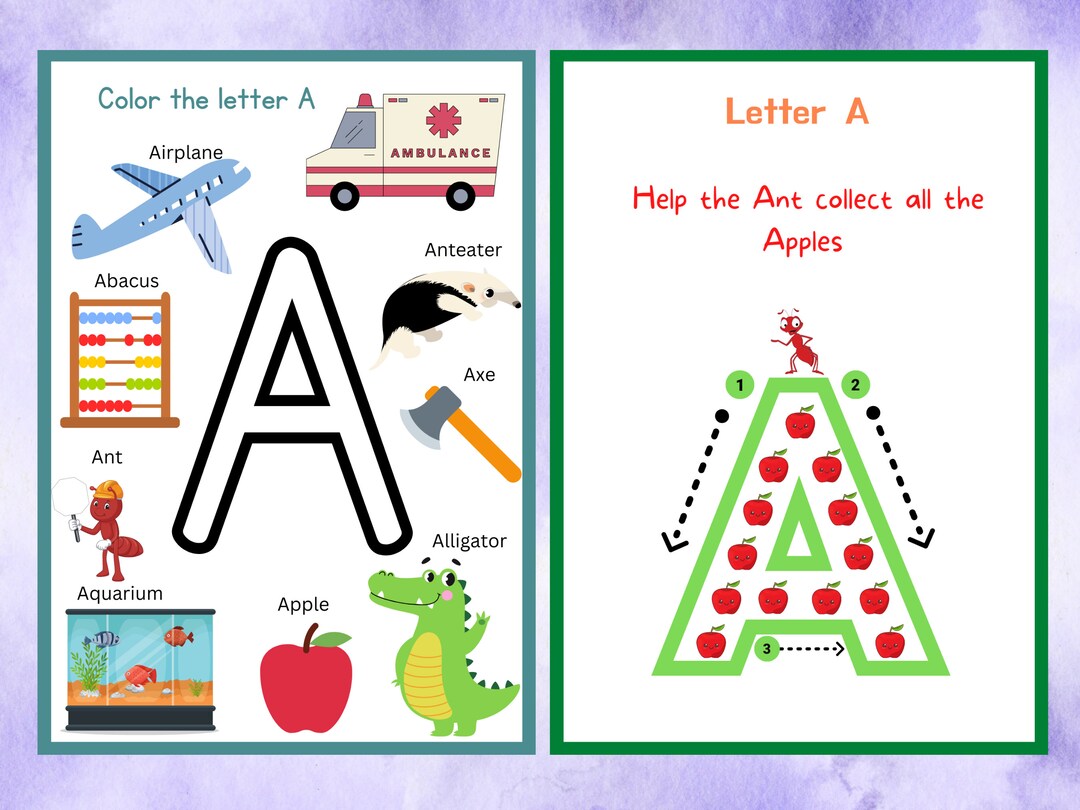 Alphabet Activities Letter Aa Printable - Etsy