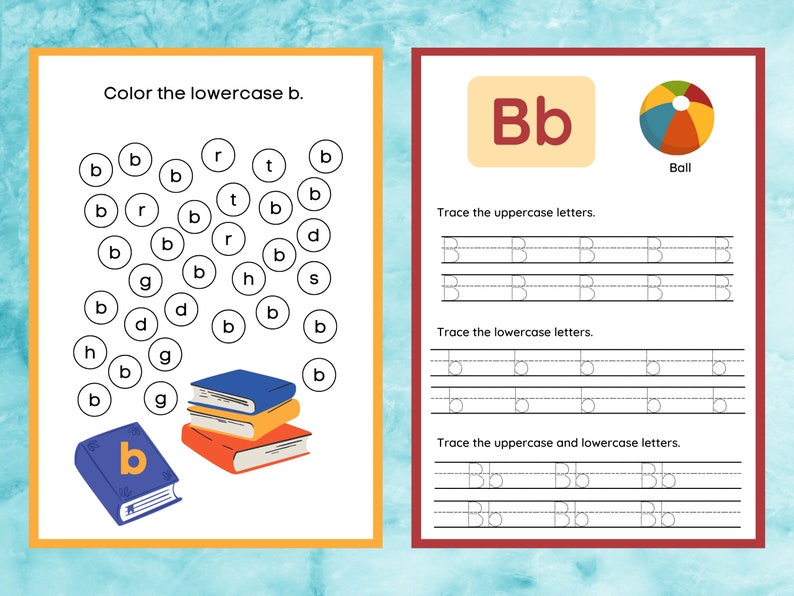 Alphabet Activities Letter Bb Printable - Etsy