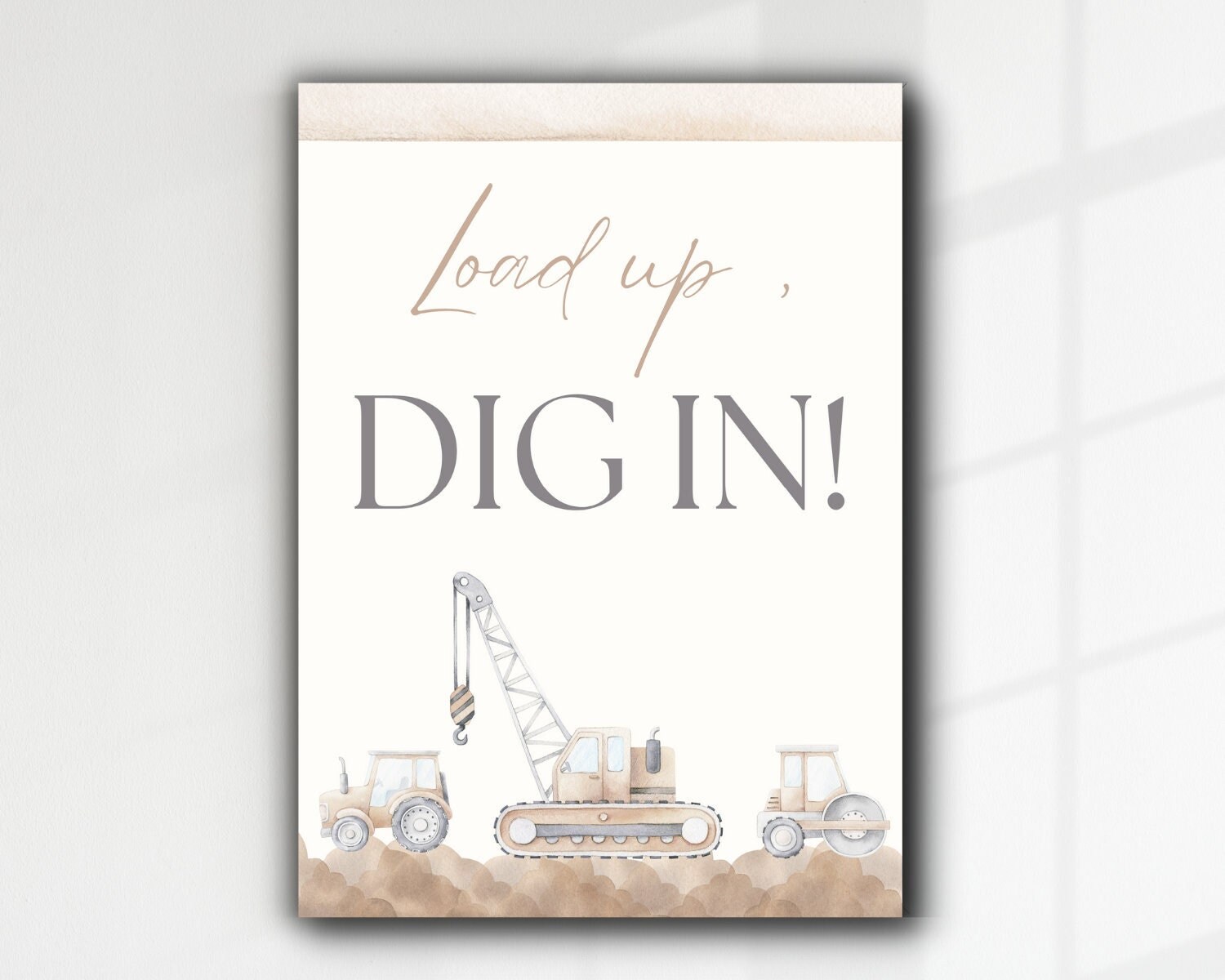 Construction Birthday Party Table Sign / dig In Sign Truck Party ...