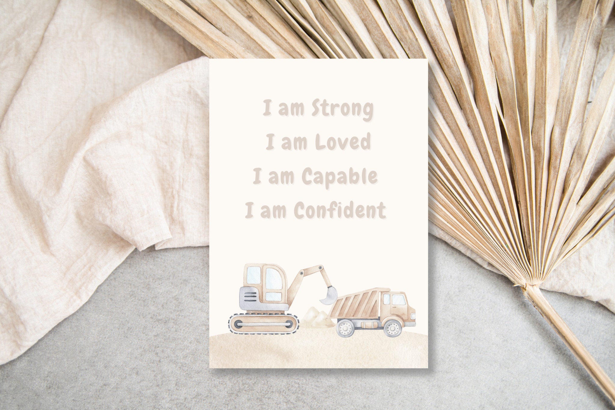 Construction Theme Affirmation Poster / Truck Bedroom Decor / Instant ...