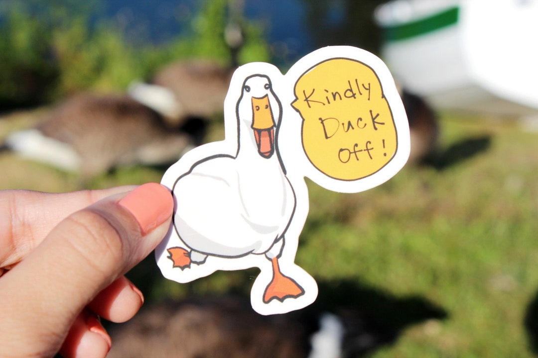 Kindly Duck off Sticker | Duck Stickers | Funny Duck Stickers | Matte ...