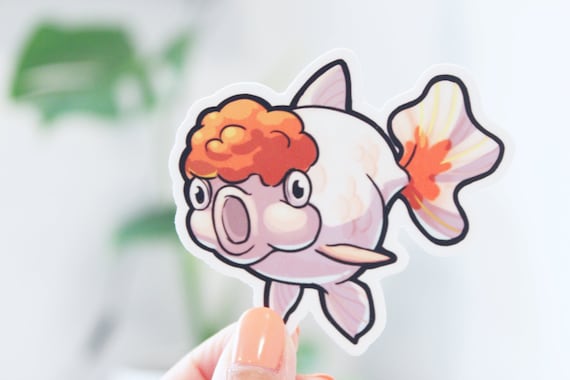 Oranda Gold Fish Laptop Sticker Waterproof Sticker - Etsy