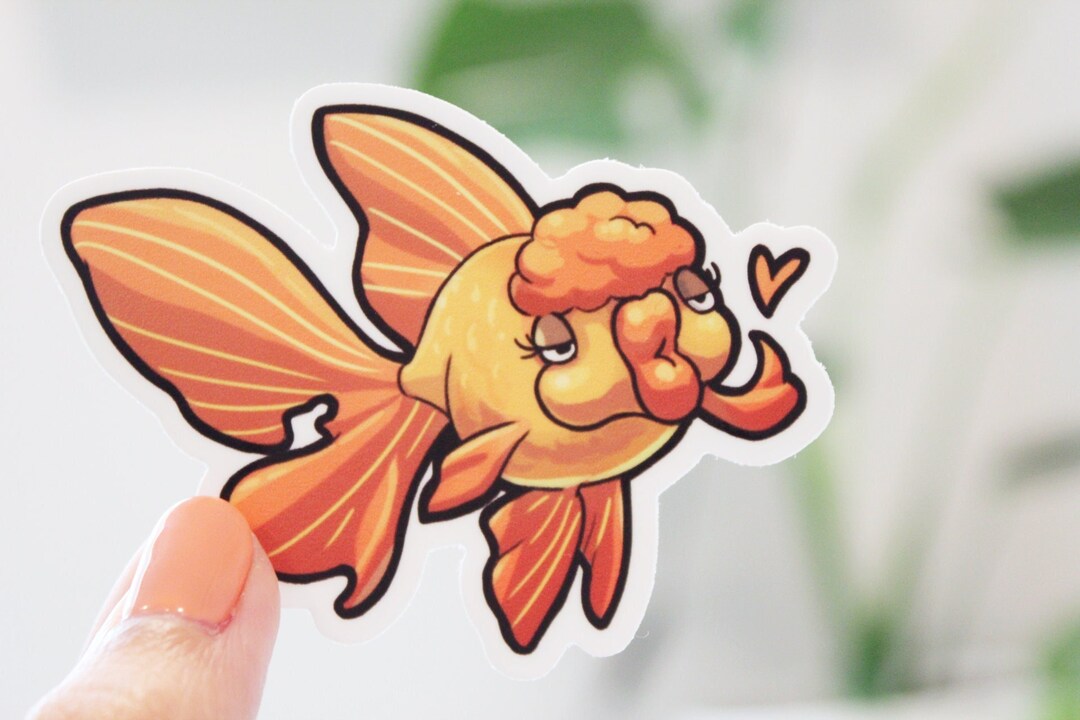 Fantail Goldfish Sticker: Weatherproof Vinyl Decal - Etsy