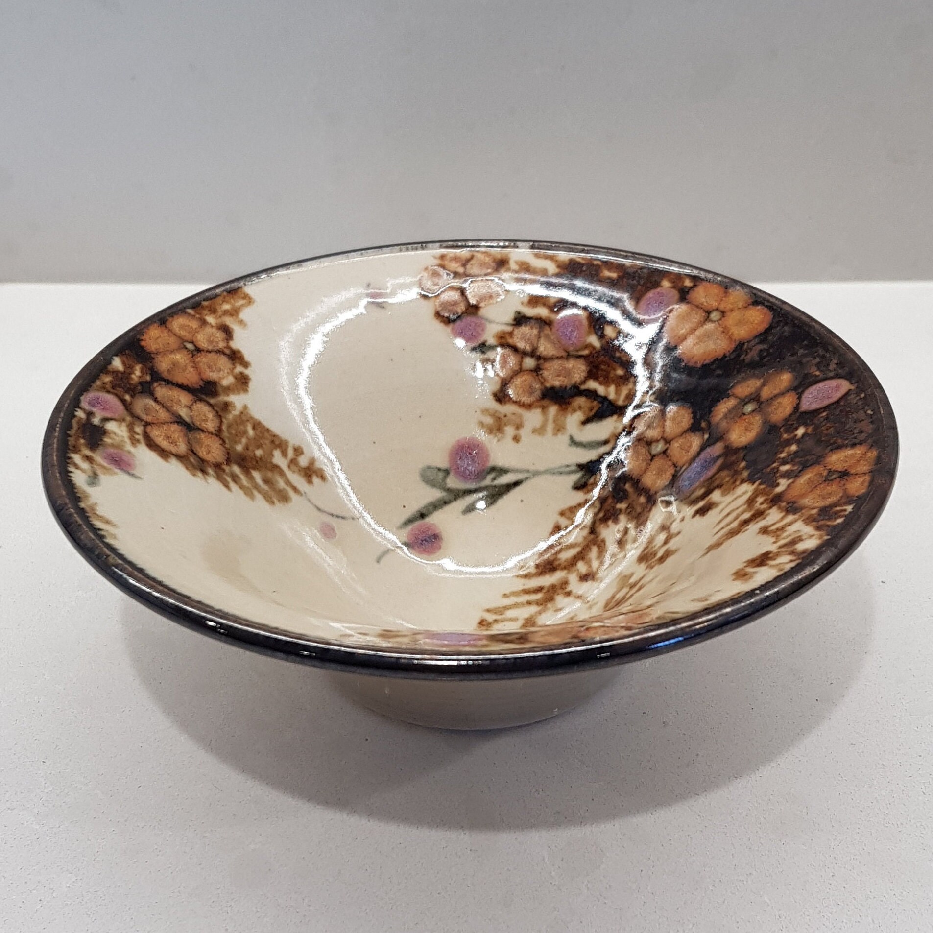 Vintage Australian Stoneware Pottery Bowl Hand Painted and Glazed ...
