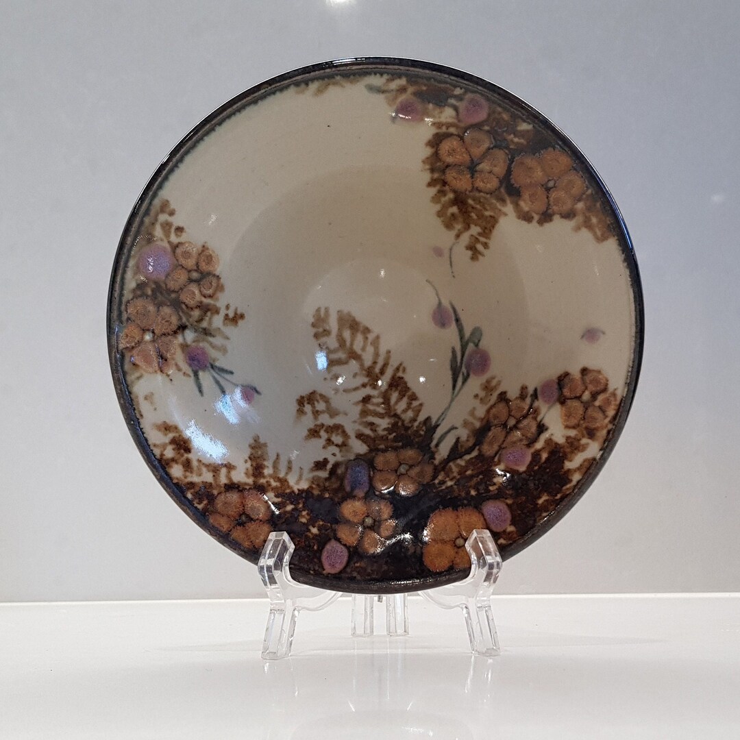 Vintage Australian Stoneware Pottery Bowl Hand Painted and Glazed ...