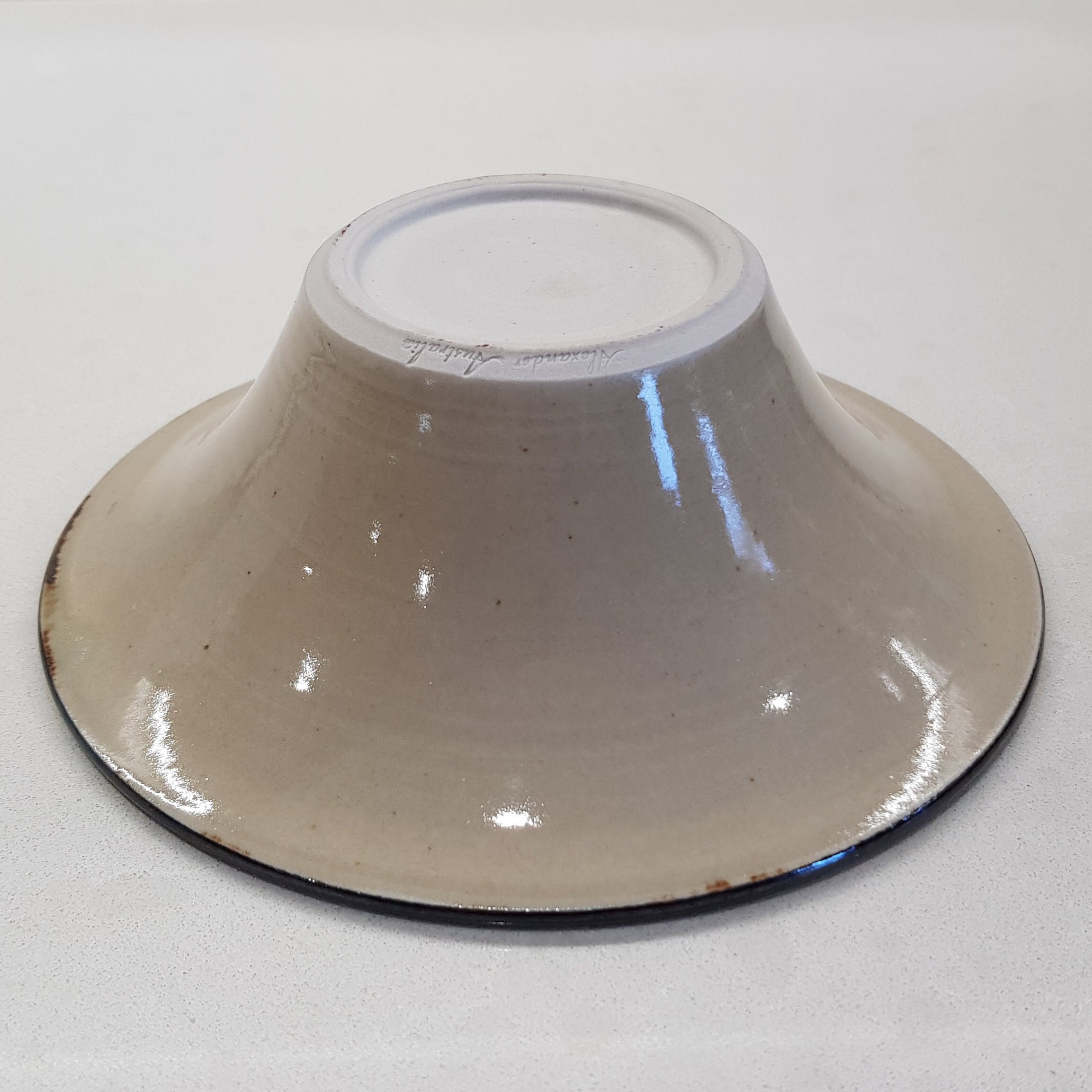 Vintage Australian Stoneware Pottery Bowl Hand Painted and Glazed ...