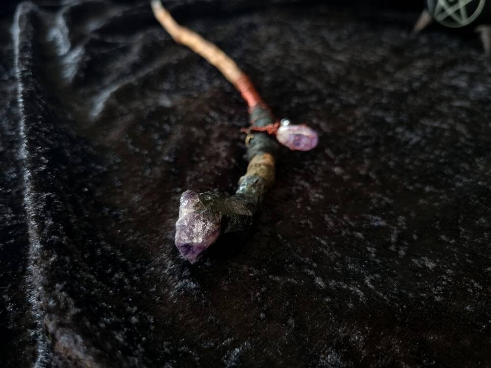 Magick Altar Wand From a Foraged Fallen Branch, With a Copper Wire ...