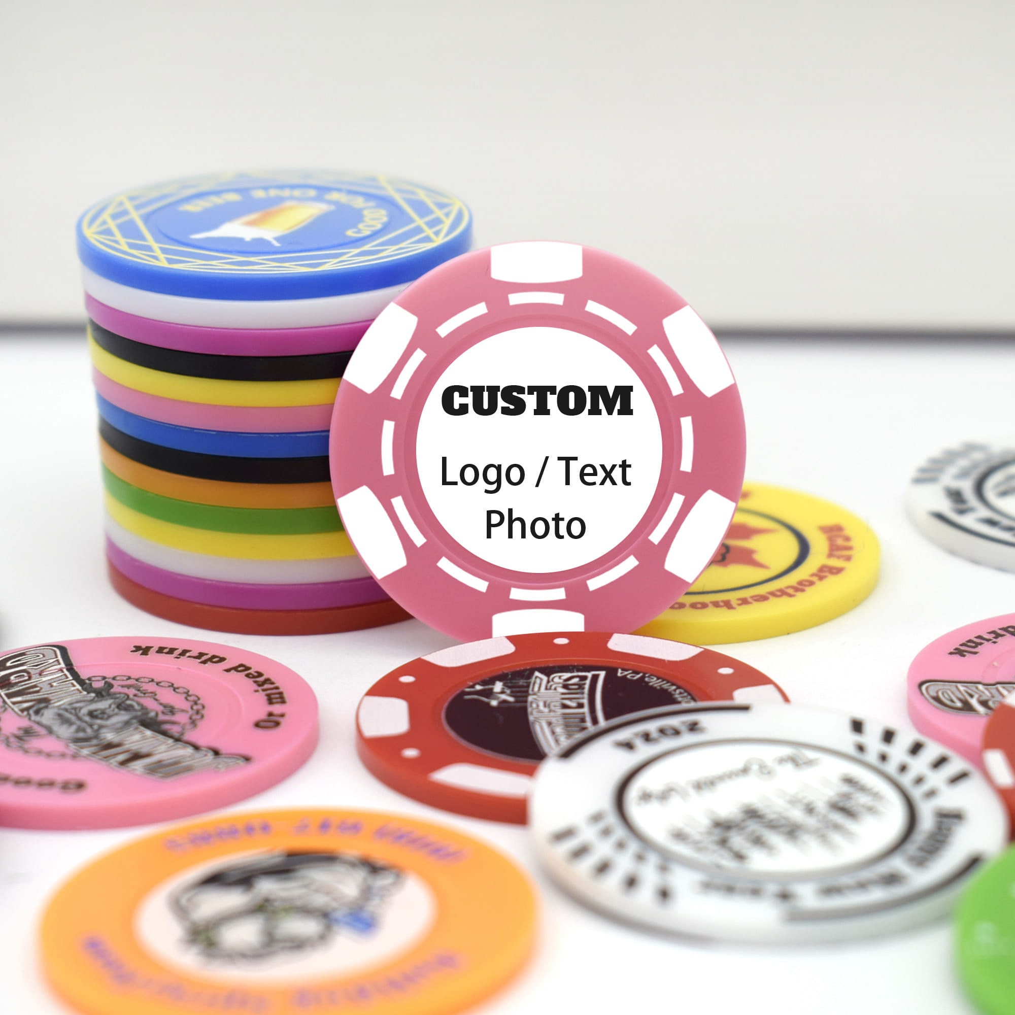100 Custom Drink Chips,diy Print Your Personalized Logo, Text or Photo ...