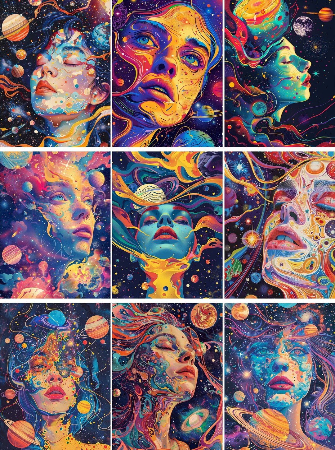 5D Diamond Painting, Space Woman Diamond Painting Kit, Full Square ...