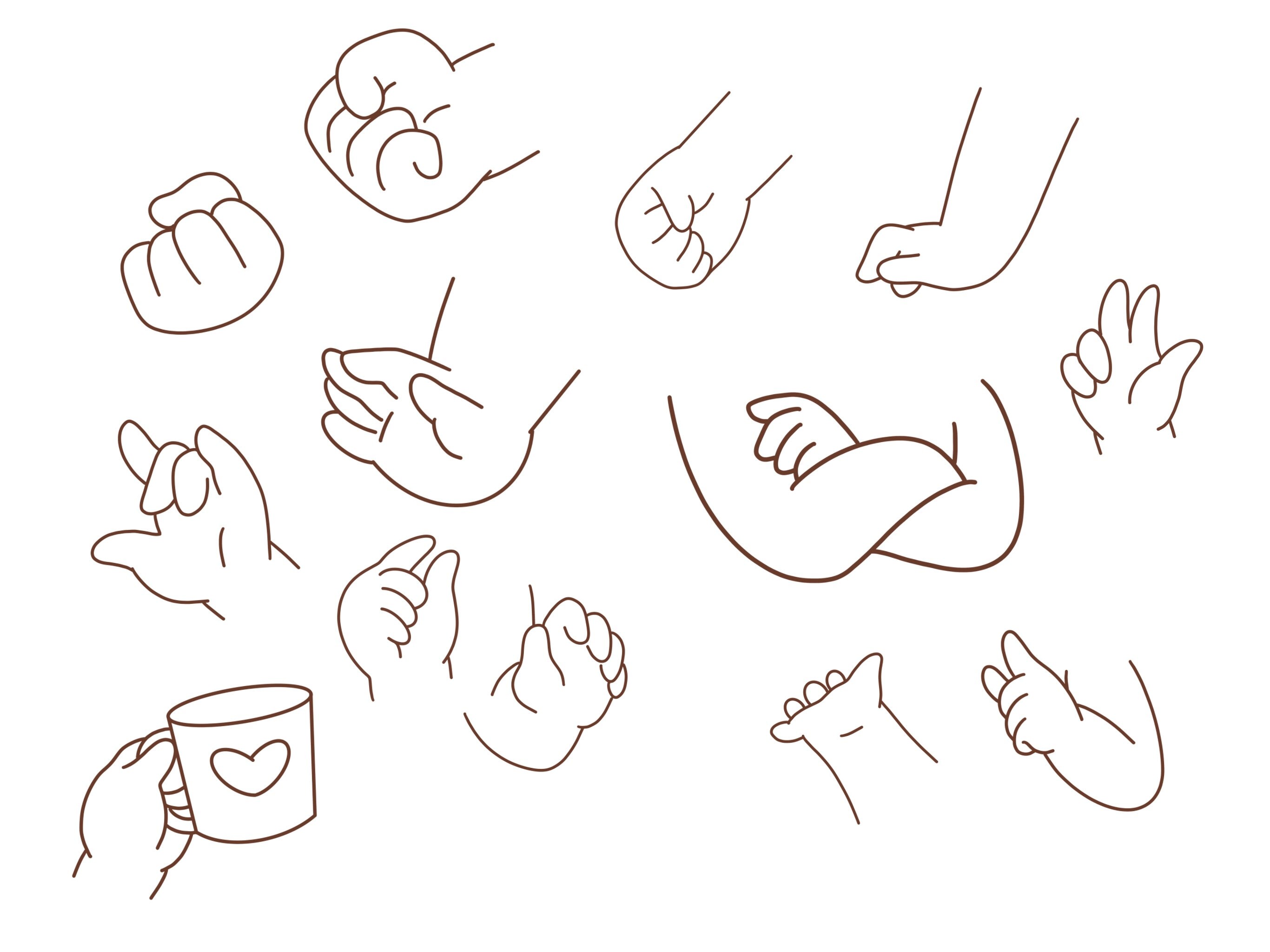 Cartoon Characters Hands Stamps Cute Anime Hands Procreate - Etsy