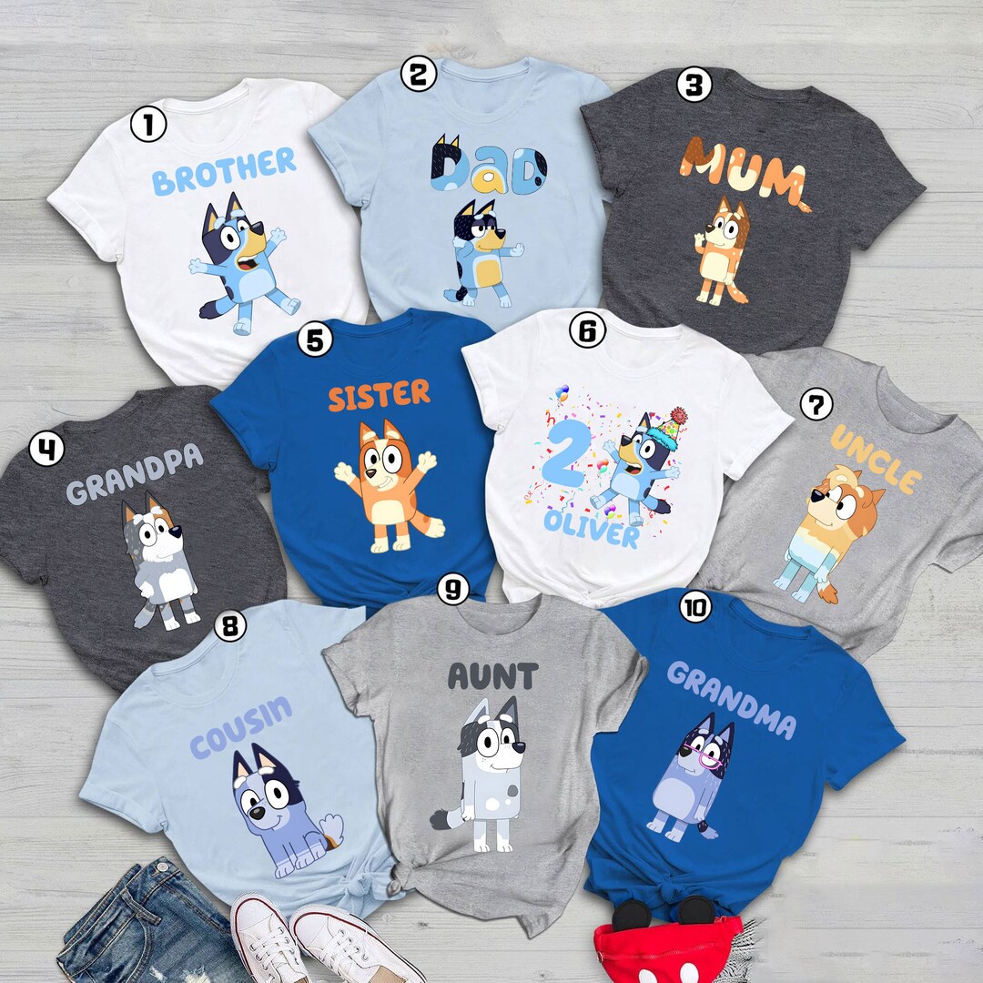 Bluey Shirts Bluey Shirt Kids Bluey Theme Shirt Family - Etsy