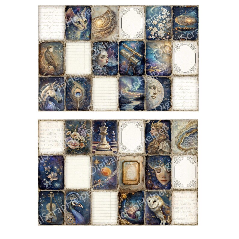 Fantasy Celestial Mini Book Moon and Stars Pages Covers and Tutorial ...