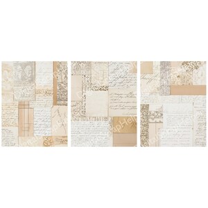 Neutral Collage Paper Printable of 18 Sheets Vintage Letters ...