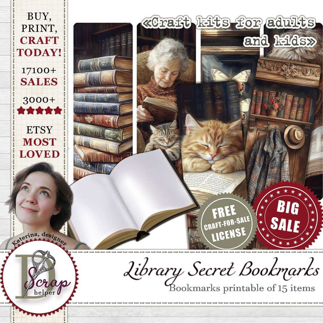 Antique Library Bookmarks for Bookish Gifts and Cozy Reading ...