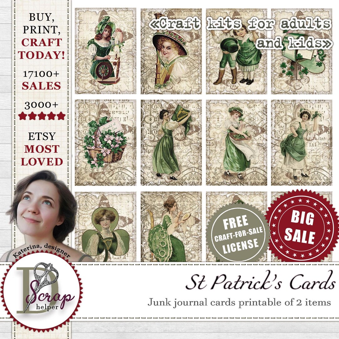 Vintage St Patricks Day Cards for Irish Greetings and Journal ATC ...