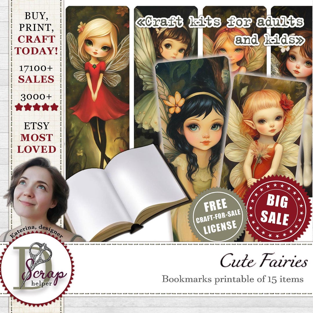 Floral Fairy Bookmark Set of 15 Items Printable Wonderland Bookmark ...