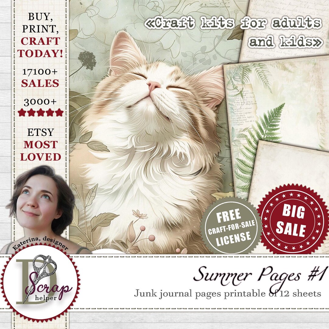 Summer Journal Pages Printable of 12 Sheets Self Care Journal Sage ...