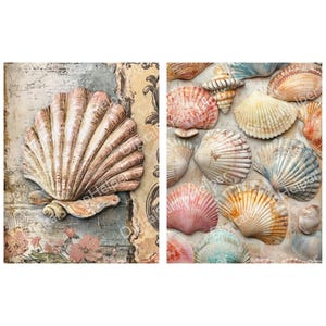 Seashell Paper Printable 12 Sheets Scrappy Undersea World Nautical ...