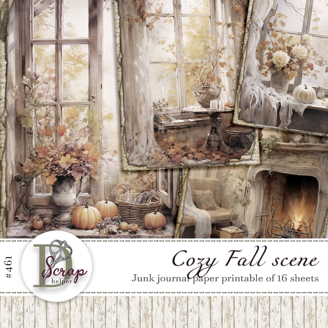 Vintage Cozy Fall Journal Paper Printable 16 Sheets Cozy Fall Cozy ...