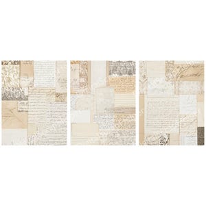 Neutral Collage Paper Printable of 18 Sheets Vintage Letters ...