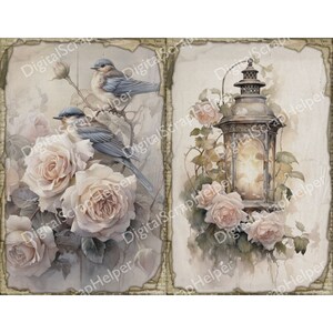 Vintage Rose Journal Paper Printable Timeworn Floral Shabby Pink ...