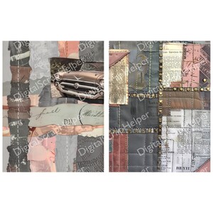 Masculine Collage Paper Printable of 12 Sheets Masterboard Scrappy ...