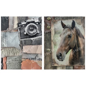 Masculine Collage Paper Printable of 12 Sheets Masterboard Scrappy ...