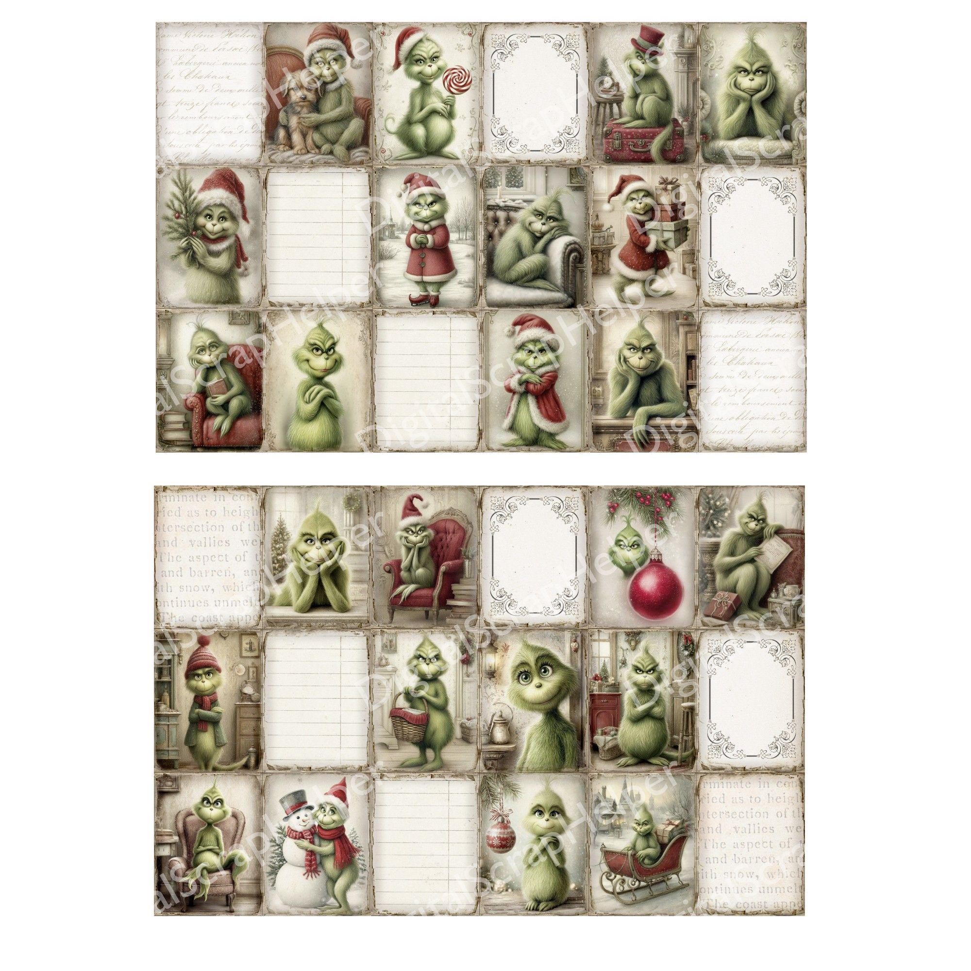 Grinch Mini Book Kit Printable for Christmas Dollhouse, Miniature Gifts ...
