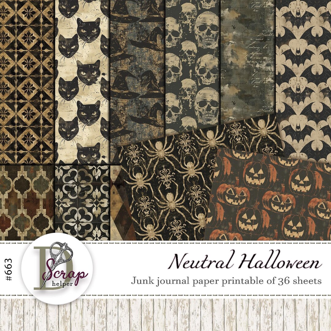 Neutral Gothmas Halloween Paper for Dark Holiday Decor and Scrapbooking ...