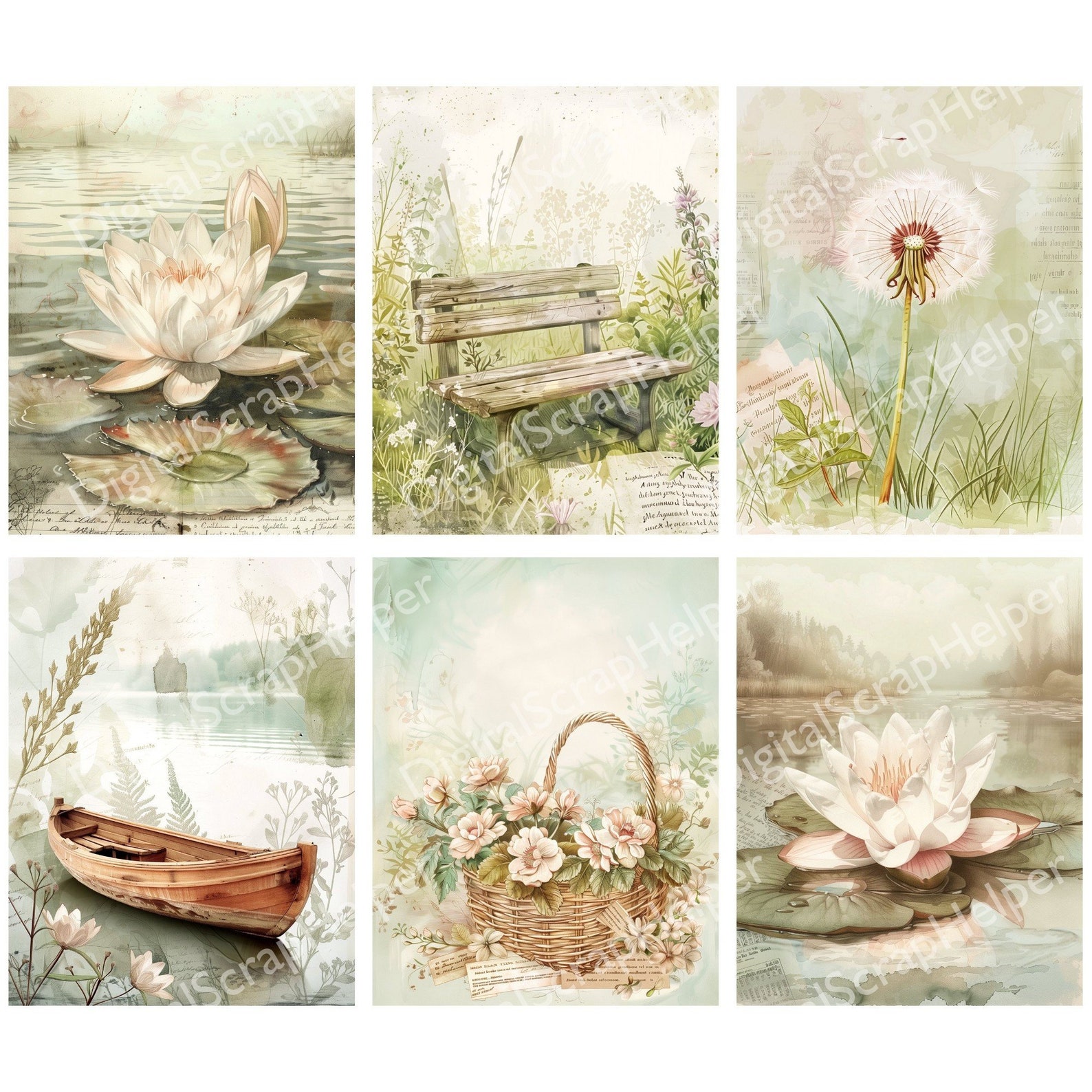 Summer Memories Paper Pack for Light Cottagecore Ephemera and Junk ...