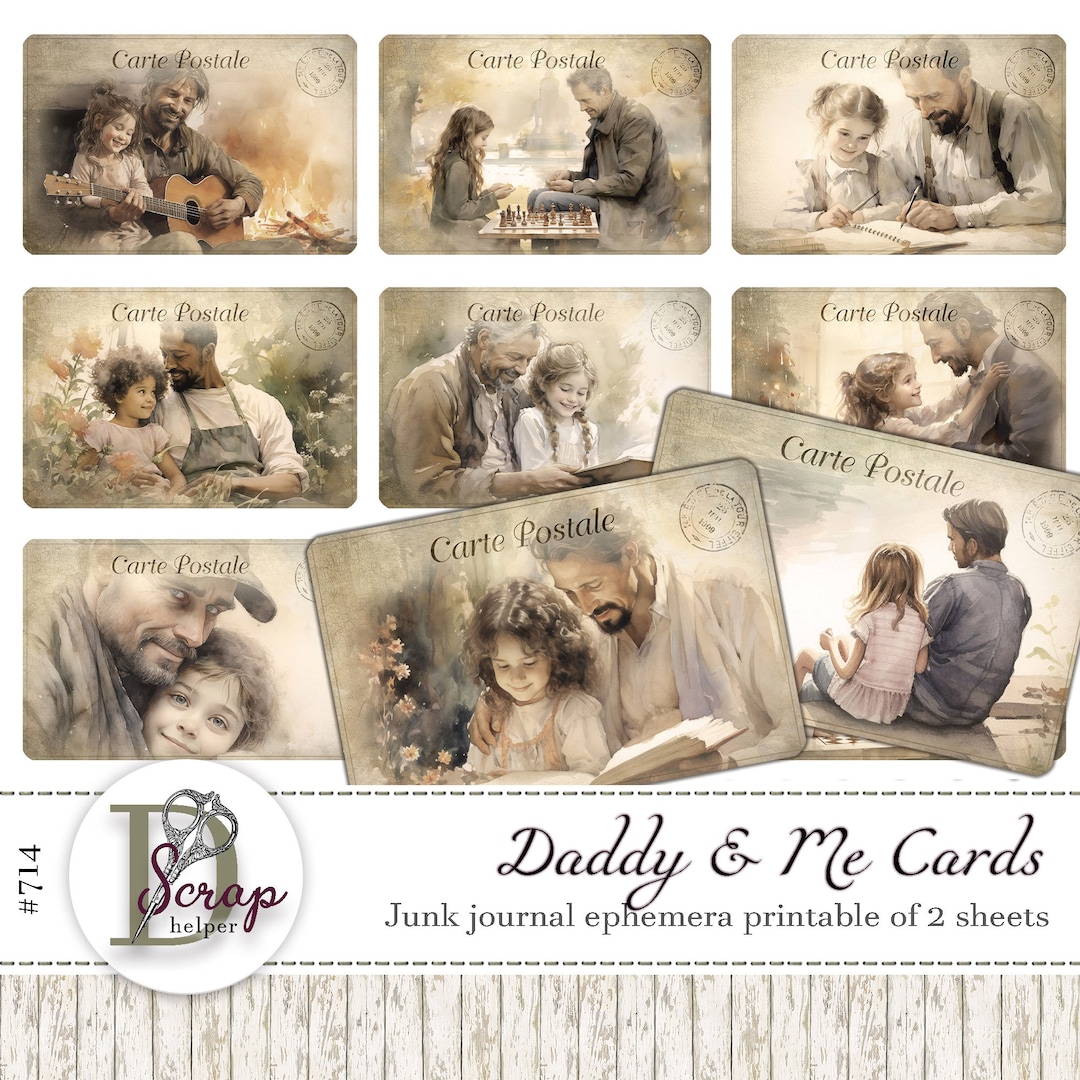 Dad and Daughter Journal Cards Printable 2 Sheets Father's Day Father ...
