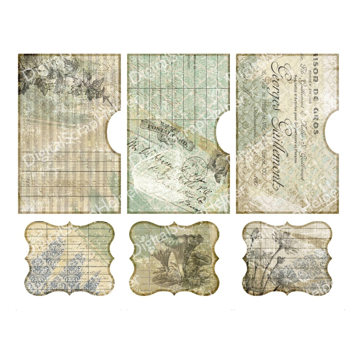 Nature Junk Journal Pockets Printable Pack of 7 Sheets - Etsy