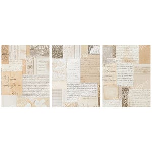 Neutral Collage Paper Printable of 18 Sheets Vintage Letters ...