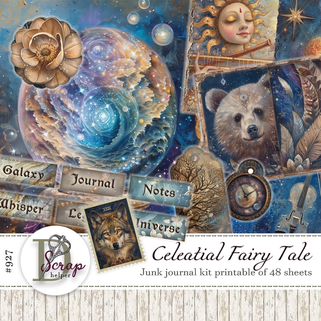 Celestial Moon Junk Journal Kit Printable 48 Sheets Galaxy Astronomy ...