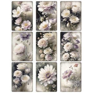 Vintage Floral Journal Cards and Tags Printable of 5 Sheets Shabby ...