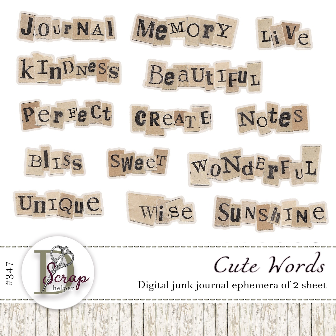 Positive Journal Words and Mix Media Collage Affirmation Stickers ...