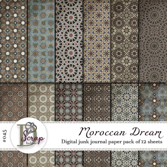 Moroccan Junk Journal Paper Pack of 12 Sheets Morocco Arabic - Etsy