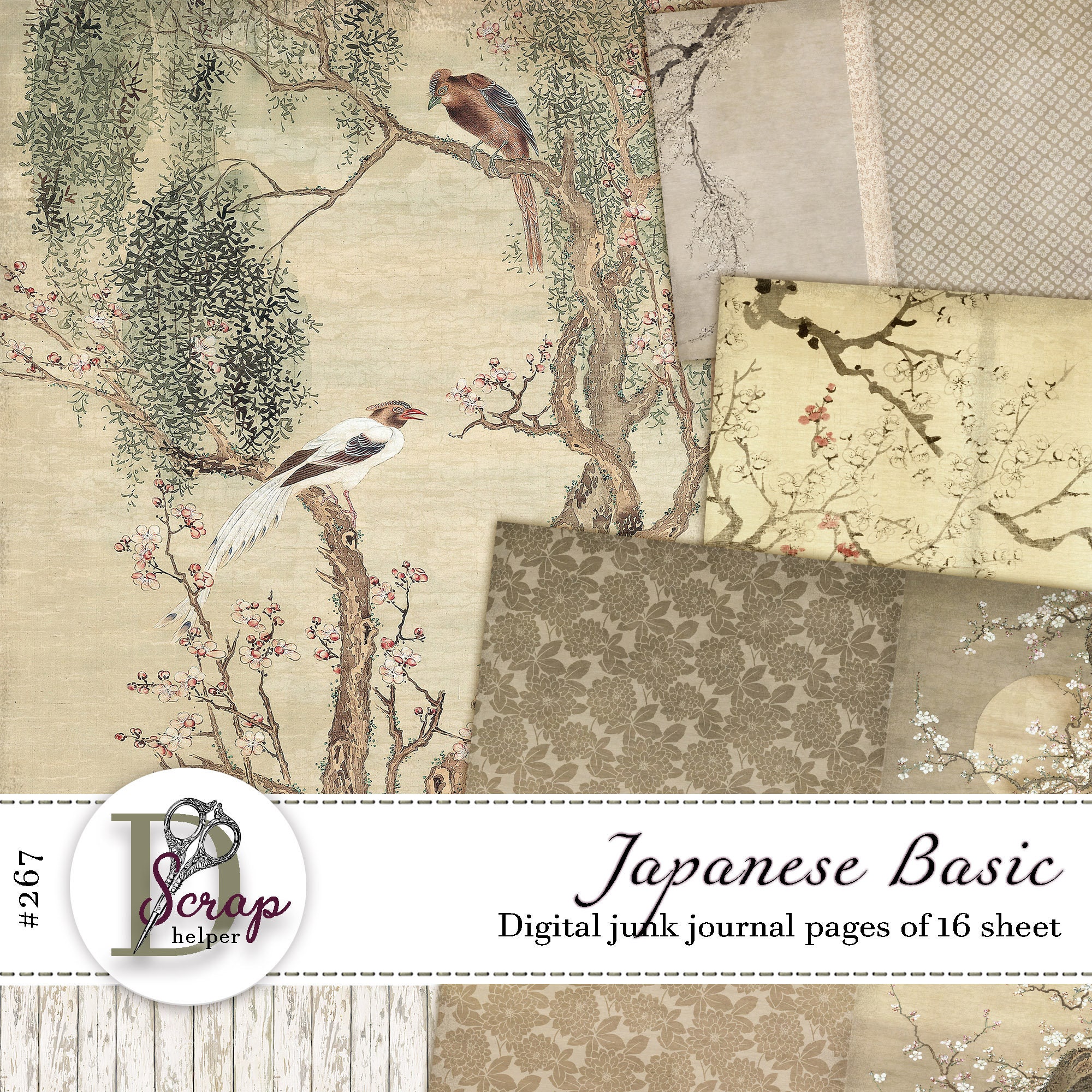 Vintage Japanese Junk Journal Pages Printable of 16 Sheets - Etsy
