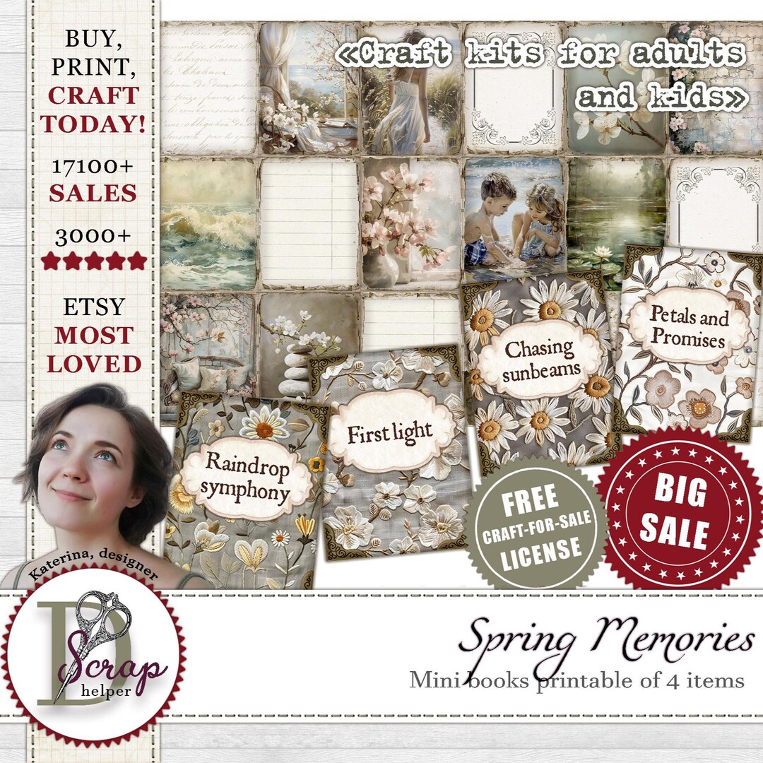 Spring Mini Books for Tiny Dollhouse Library and Miniature Accessories ...