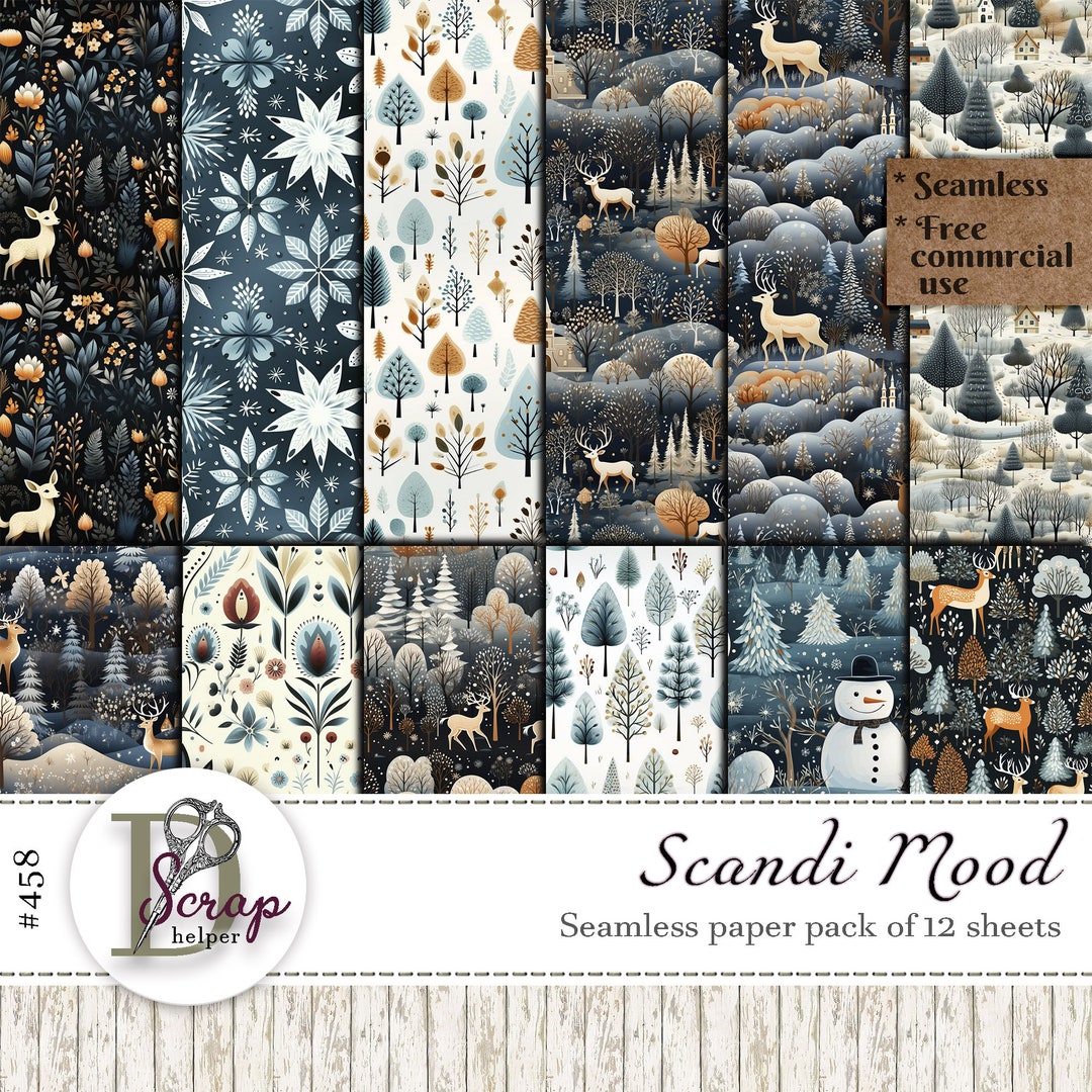 Christmas Scandinavian Seamless Pattern Paper for Nordic Junk ...
